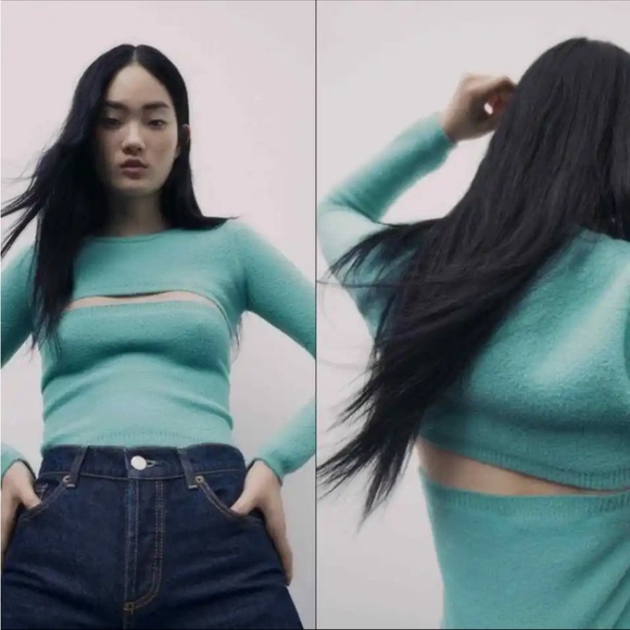 Zara | Sweaters | Zara Knit Arm Wear Sweater Crop Top | Poshmark